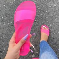 China Jelly Sandals Custom 2022 Women Bath casual shoes Summer fashion ladies transparent Flat Slippers in stock for sale
