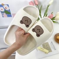 China New design slippers ladies summer home indoor soft bottom non-slip bathroom couple cute Little bear sandals for sale