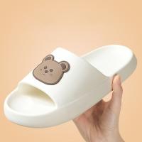 China New design slippers ladies summer home indoor soft bottom non-slip bathroom couple cute Little bear sandals for sale