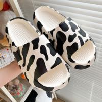 China 2022 new couple non-slip cute Printed pattern fashion casual shoes women summer home thick bottom sandals and slippers for sale