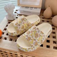 China Factory supply Women summer new fashion beach sandals and slippers indoor cute Printed bear non-slip home shoes for sale