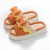 China Spring linen slippers women non-slip indoor home sweat-absorbing thick bottom cheap bedroom shoes custom slippers with logo for sale