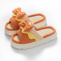 China Spring linen slippers women non-slip indoor home sweat-absorbing thick bottom cheap bedroom shoes custom slippers with logo for sale