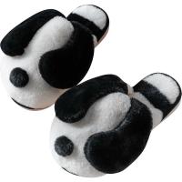 China Women's Fluffy Slippers Ladies Home Shoes Cute Plush Dog Animal Fur Slippers ladies Casual Flat house Indoor Slippers for sale