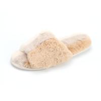 China Winter Comfort faux fur Bedroom Fluffy Slide Warm House indoor Slippers for Women Open Toe for sale