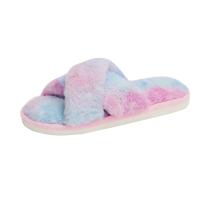 China Women faux fur Warm Comfy Winter Slippers Fluffy Breathable home  Indoor  Slippers open toe shoes for sale