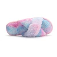 China Women faux fur Warm Comfy Winter Slippers Fluffy Breathable home  Indoor  Slippers open toe shoes for sale
