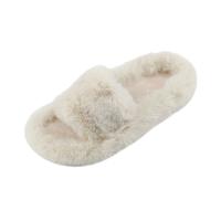 China Winter Women fluffy Fur Slippers  Fuzzy outdoor indoor Slippers Open Toe shoes for sale
