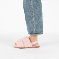 China Custom Women Soft Fuzzy Open Toe House Shoes Imitation wool Warm Comfy Slip-on Breathable Slippers luxury fur slippers for sale