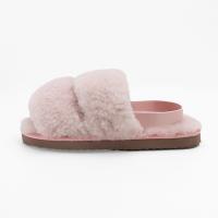 China Custom Women Soft Fuzzy Open Toe House Shoes Imitation wool Warm Comfy Slip-on Breathable Slippers luxury fur slippers for sale