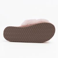 China Custom Women Soft Fuzzy Open Toe House Shoes Imitation wool Warm Comfy Slip-on Breathable Slippers luxury fur slippers for sale
