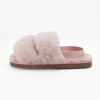 China Custom Women Soft Fuzzy Open Toe House Shoes Imitation wool Warm Comfy Slip-on Breathable Slippers luxury fur slippers for sale