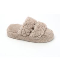 China 2021 house shoes women fluffy Faux Fur Slipper fashion solid color Furry Ladies Plush flat sole Open Toe slipper for sale