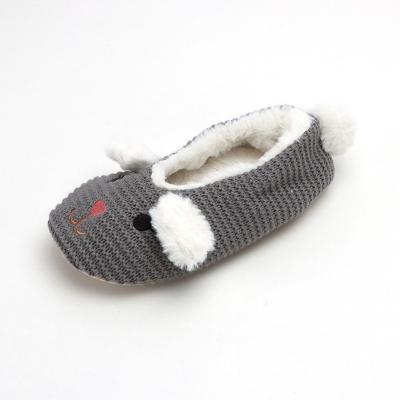 China 2021 custom Children Knitted Animal fluffy Slippers Cute kids Indoor home Slipper Winter Warm house shoes for sale
