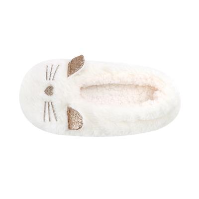 China 2021 Cute 3D Cat Warm Fuzzy Slippers Women Kawaii white Fluffy home Slippers ladies Rabbit hair house Shoes for sale