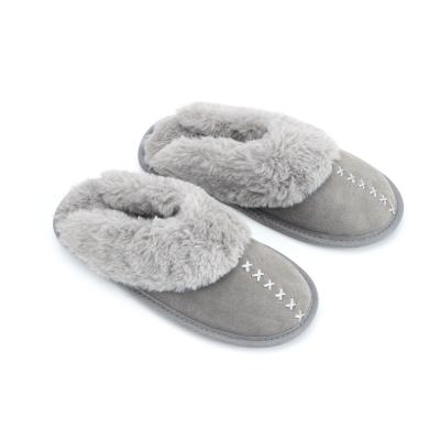 China Comfy Faux Fur Women House winter Slipper Memory Foam Slip On Anti-Skid Sole for sale