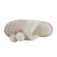 China Women Winter Cute Slippers for Ladies Soft bowknot Home indoor Faux Fur Warm Slippers for sale