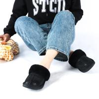 China Fluffy Rabbit hair Home Slippers Women Comfort Furry Flat Female solid color Slippers ladies bedroom house shoes for sale