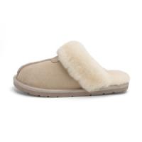China Fluffy Rabbit hair Home Slippers Women Comfort Furry Flat Female solid color Slippers ladies bedroom house shoes for sale