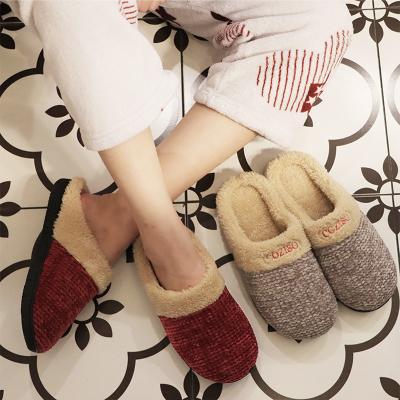 China wholesale Customized ladies Chenille Knit Warm House Slippers with Soft jirong Lining Indoor Slipper For Women custom shoes for sale