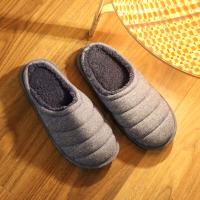 China Comfortable Cotton Upper Memory Foam House Shoes Flat Closed Toe Ultra Lightweight home Indoor Slippers for Men custom shoes for sale