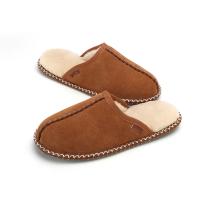 China wholesale Men Genuine Sheepskin Wool Fur Home Shoes High Quality Indoor Soft Winter Warm Slippers in stock luxury fur slippers for sale