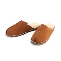 China wholesale Men Genuine Sheepskin Wool Fur Home Shoes High Quality Indoor Soft Winter Warm Slippers in stock luxury fur slippers for sale