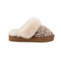 China 2021 New Trend Fashion children home bedroom slippers Winter  Wool house shoes For Kids luxury fur slippers for sale