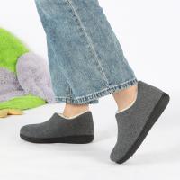 China women Tweed Memory Foam Winter Slippers Slip-on House Shoes solid color Indoor Outdoor floor slippers for sale