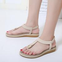 China Summer 2022 new sandals women non-slip slippers metal buckle large size flat outdoor shoes wholesale flip flops for sale