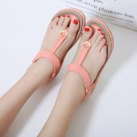 China Summer 2022 new sandals women non-slip slippers metal buckle large size flat outdoor shoes wholesale flip flops for sale