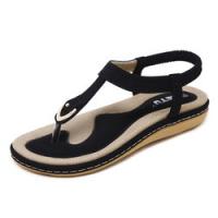 China Summer 2022 new sandals women non-slip slippers metal buckle large size flat outdoor shoes wholesale flip flops for sale