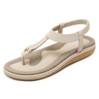 China Summer 2022 new sandals women non-slip slippers metal buckle large size flat outdoor shoes wholesale flip flops for sale