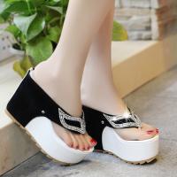 China 2022 rhinestone fashion design slides slippers lady heels flip flops non-slip summer sandals for women and ladies for sale