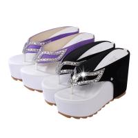 China 2022 rhinestone fashion design slides slippers lady heels flip flops non-slip summer sandals for women and ladies for sale