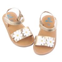 China Wholesale summer new PU small flower sandals non-slip baby shoes flat slippers for kids with high quality for sale