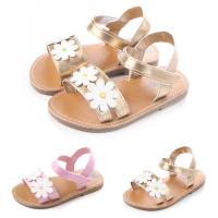 China Wholesale summer new PU small flower sandals non-slip baby shoes flat slippers for kids with high quality for sale