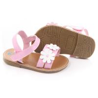 China Wholesale summer new PU small flower sandals non-slip baby shoes flat slippers for kids with high quality for sale