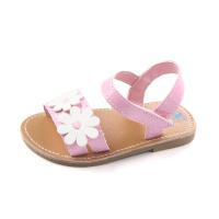 China Wholesale summer new PU small flower sandals non-slip baby shoes flat slippers for kids with high quality for sale