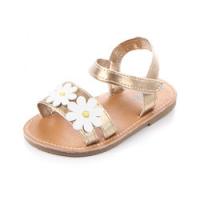 China Wholesale summer new PU small flower sandals non-slip baby shoes flat slippers for kids with high quality for sale