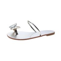 China New Fashion Customized colorful Bowknot Women Sandals Flat Slippers Butterfly Design Lady Flip Flops Beach Shoes for sale