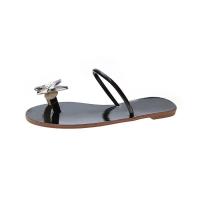 China New Fashion Customized colorful Bowknot Women Sandals Flat Slippers Butterfly Design Lady Flip Flops Beach Shoes for sale