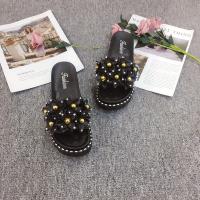 China Fashion Ladies flowers Sequins women sandals beaded girls thick bottom slides slippers in new trend wholesale for sale