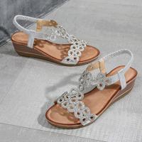 China High-heeled Slippers with rhinestones Wedge sandals new hot sale Bohemian Style fashion outdoor Women shoes for sale