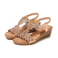 China High-heeled Slippers with rhinestones Wedge sandals new hot sale Bohemian Style fashion outdoor Women shoes for sale