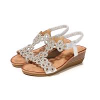 China High-heeled Slippers with rhinestones Wedge sandals new hot sale Bohemian Style fashion outdoor Women shoes for sale