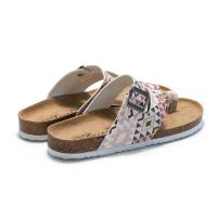 China Summer women geometry pattern cork flat sandals beach ladies shoes casual slides outdoor Flip-Flops Slippers for sale