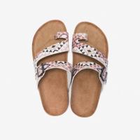 China Summer women geometry pattern cork flat sandals beach ladies shoes casual slides outdoor Flip-Flops Slippers for sale