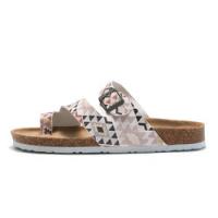 China Summer women geometry pattern cork flat sandals beach ladies shoes casual slides outdoor Flip-Flops Slippers for sale