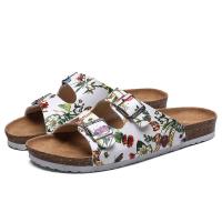 China Wholesale summer fashion Floral light Breathable cork beach casual shoes women flat sandals cloud slides slippers for sale